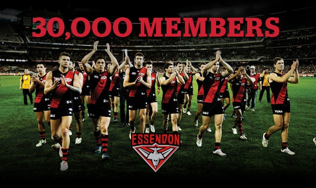 Essendon passes 30,000 members