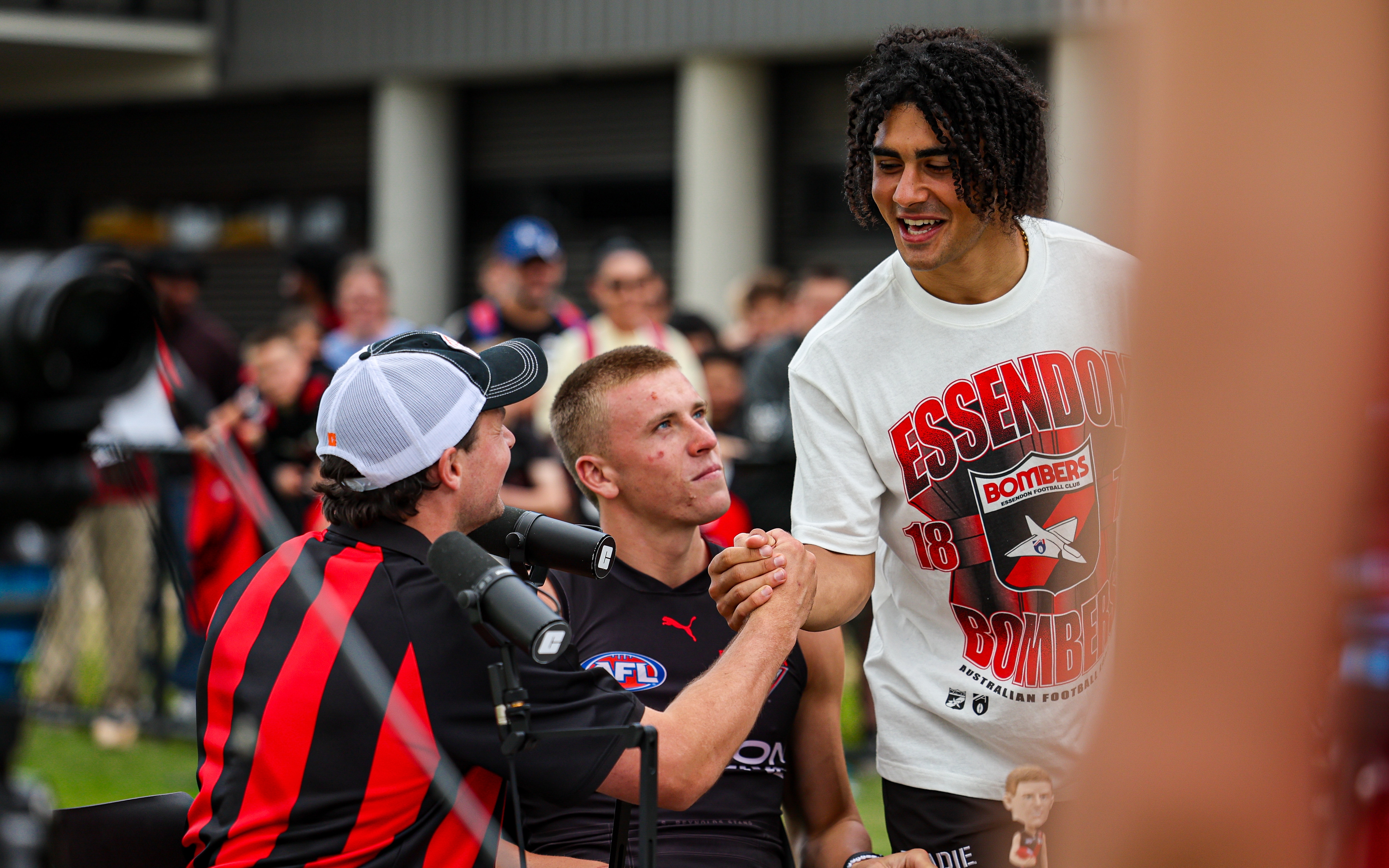 Bombers play host to special episode of Footy & Friends podcast