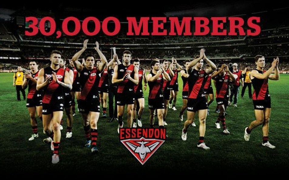 Essendon passes 30,000 members