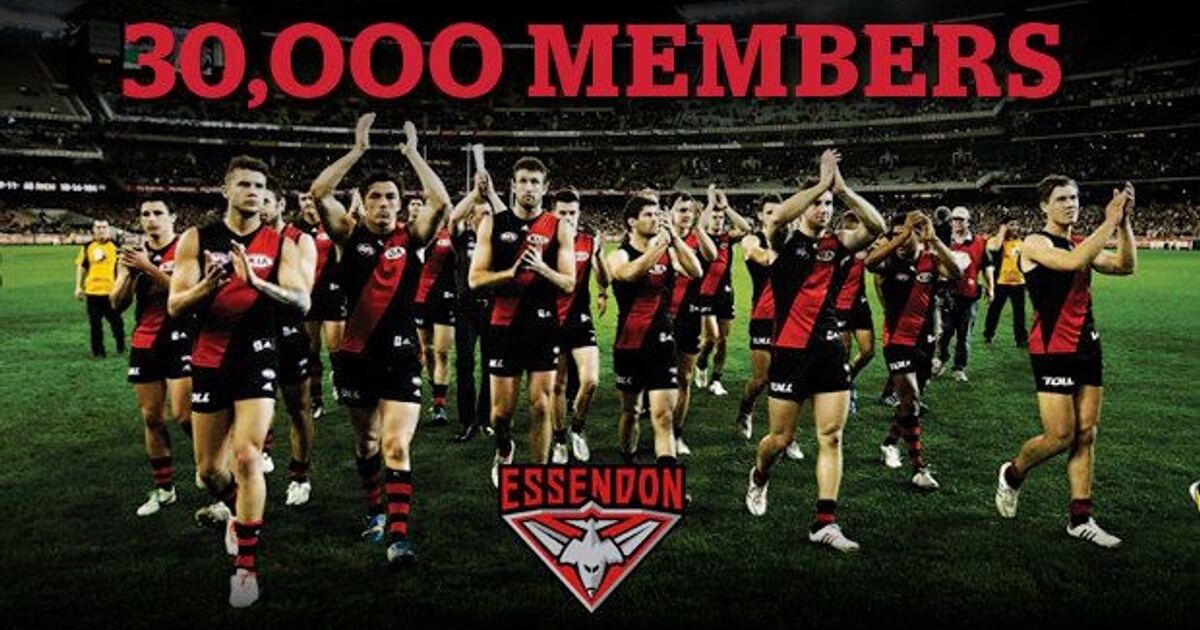 Essendon passes 30,000 members